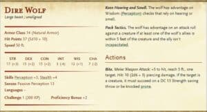 Dire Wolf 5e Guide: Everything You Need to Know - Explore DnD